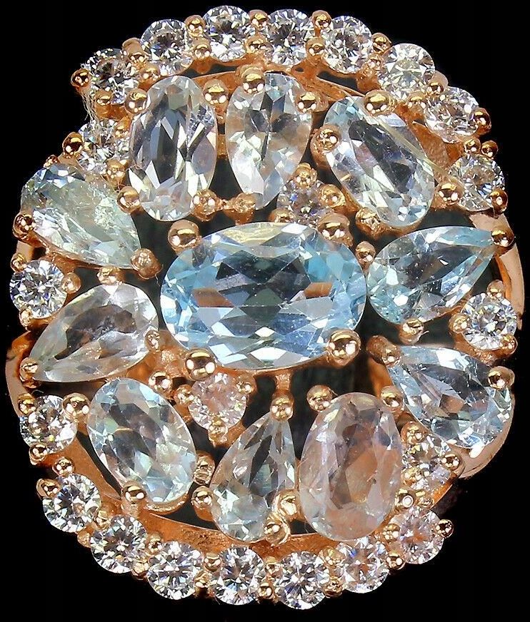 Pierścionek srebro Sky Blue Topazy cyrkonie r 12 - Ceny i opinie - Ceneo.pl