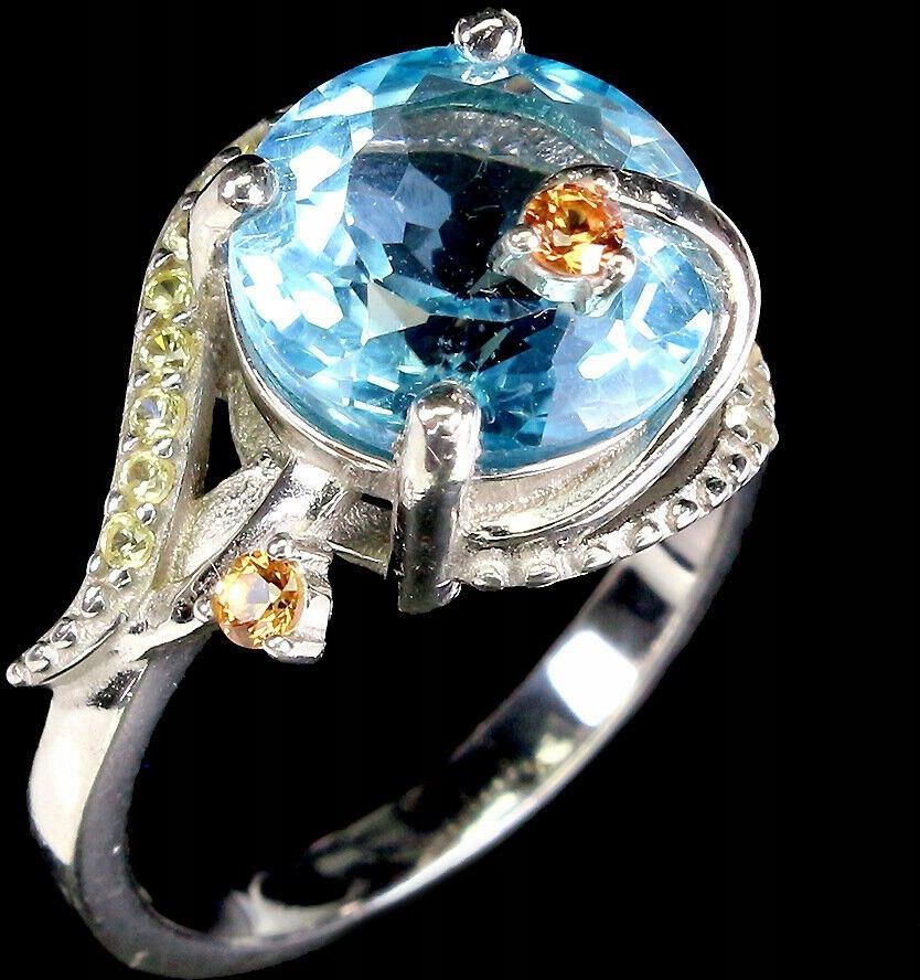 Pierścionek natural sky blue topaz szafiry r 14.5 - Ceny i opinie ...