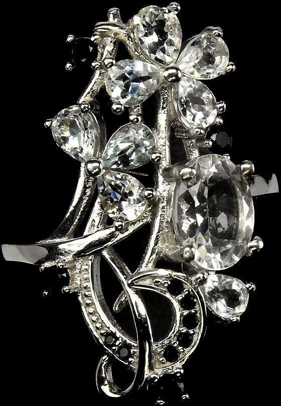 Srebrny pierścionek topazy spinele r14 - Ceny i opinie - Ceneo.pl