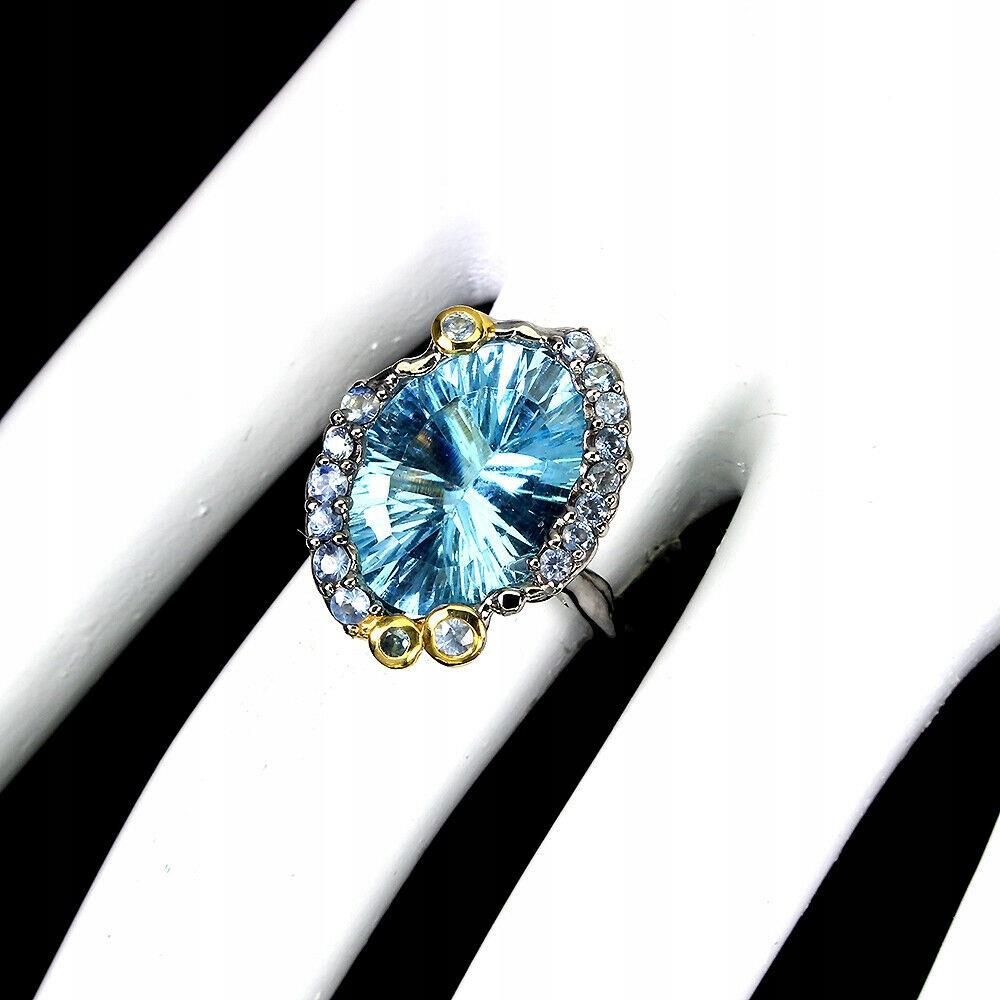 Pierścionek szafiry sky blue topaz 14.65ct r 16.5 - Ceny i opinie ...
