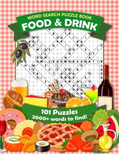Food And Drink Word Search Puzzle Book: 101 Cookery Themed Word Find ...