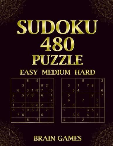Sudoku 480 Puzzle Easy Medium Hard: Puzzles for Adults Easy to Hard ...