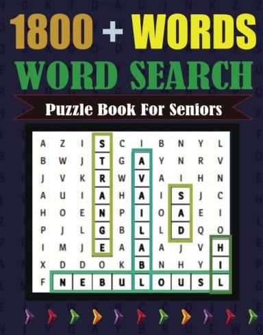 1800+ Words Word Search Puzzle Book For Seniors: Large Print ...