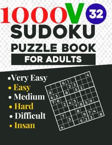 1000 Sudoku Puzzle Book For Adults Easy- Medium- Hard: 1000+ Sudoku ...