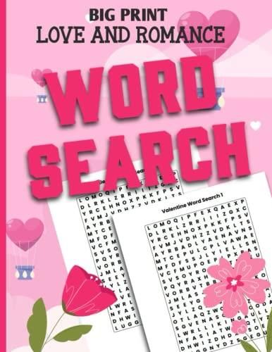 Big Print love and romance word search for Seniors: Fun & Romantic Word ...