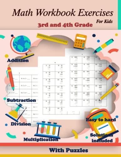 Math Workbook Exercises for kids 3rd and 4th Grade: Math Practice ...