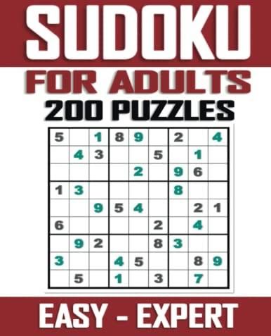 Large Print 200 Sudoku Puzzles, Easy to Expert Levels, For Adults and ...