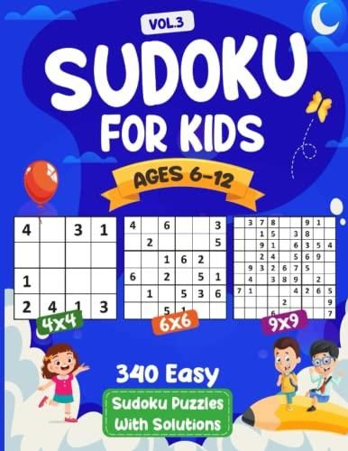 Sudoku For Kids Ages 6-12: 340 Easy Sudoku Puzzles For Kids And ...