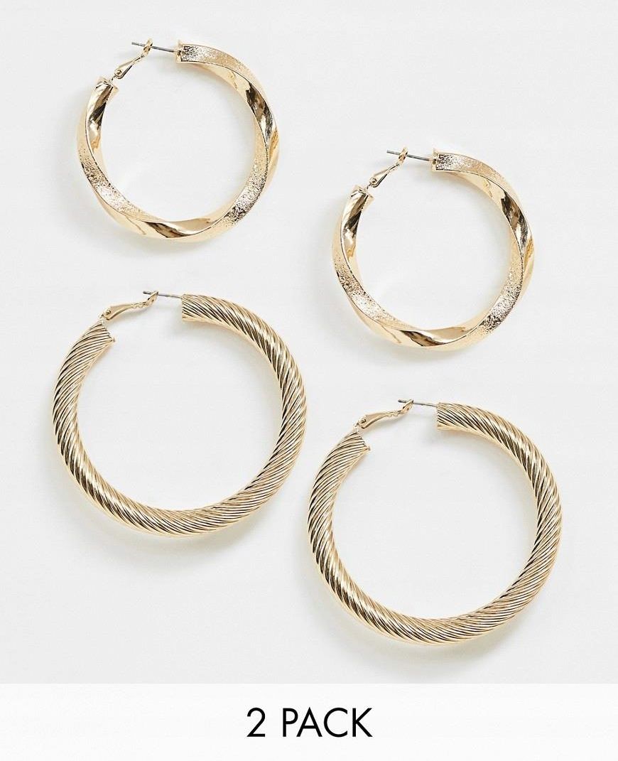 2 Pack Gold Mosiądz B0081 BZ1 Kolczyki Koła - Ceny i opinie - Ceneo.pl