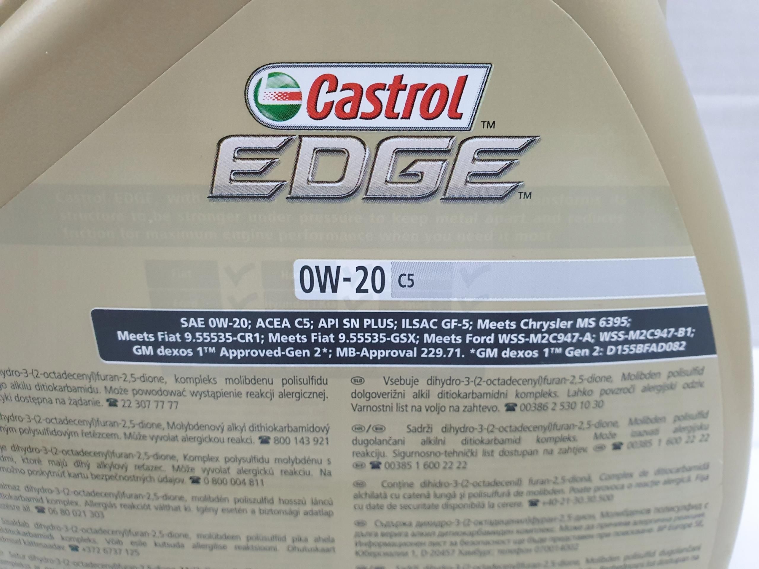 Olej silnikowy Castrol Edge Tit. 0W20 C5 4L - Opinie i ceny na Ceneo.pl