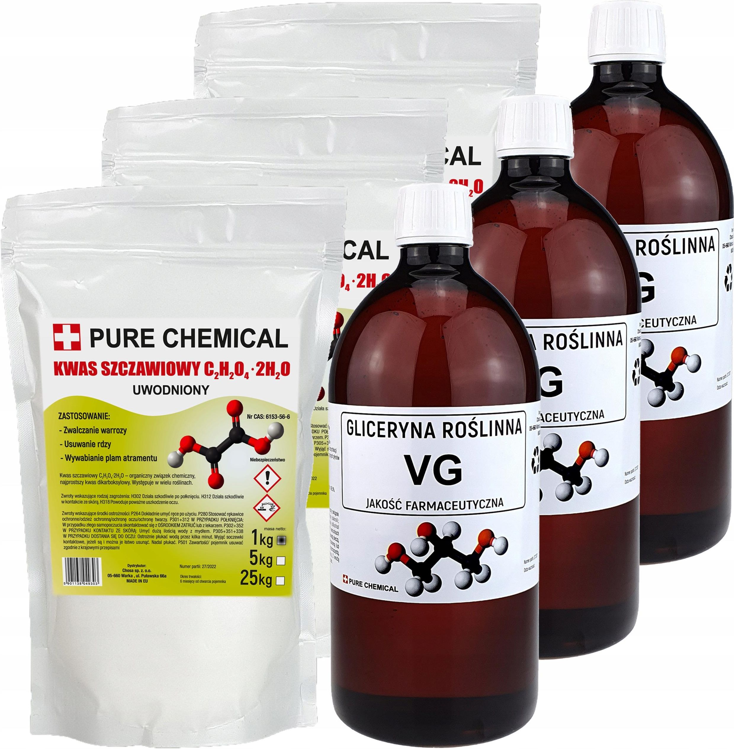 Pure Chemical Kwas Szczawiowy 3Kg Gliceryna 3 75Kg Warroza - ceny i ...