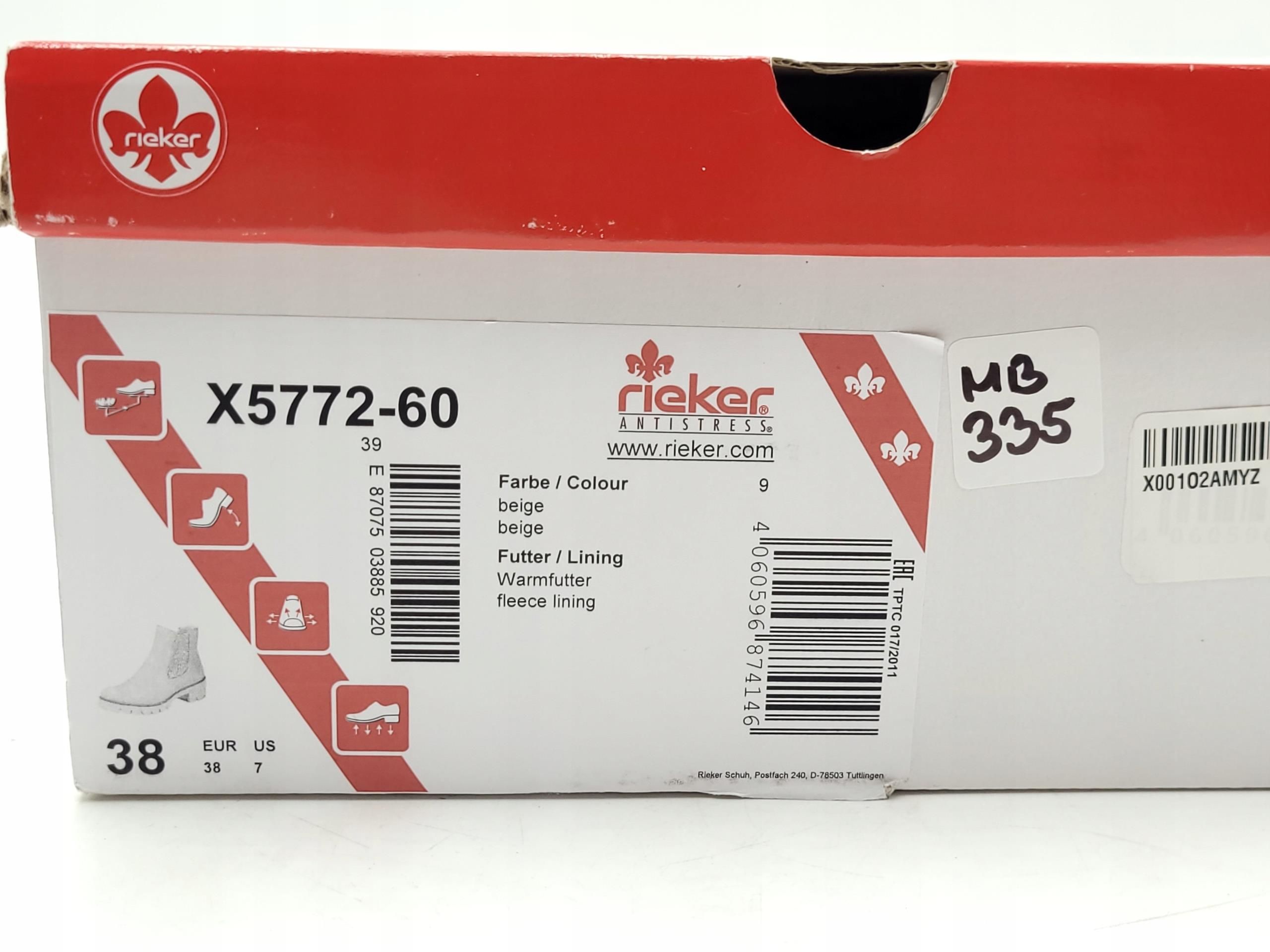 Botki Rieker beżowe X5772-60 r. 38 - Ceny i opinie - Ceneo.pl