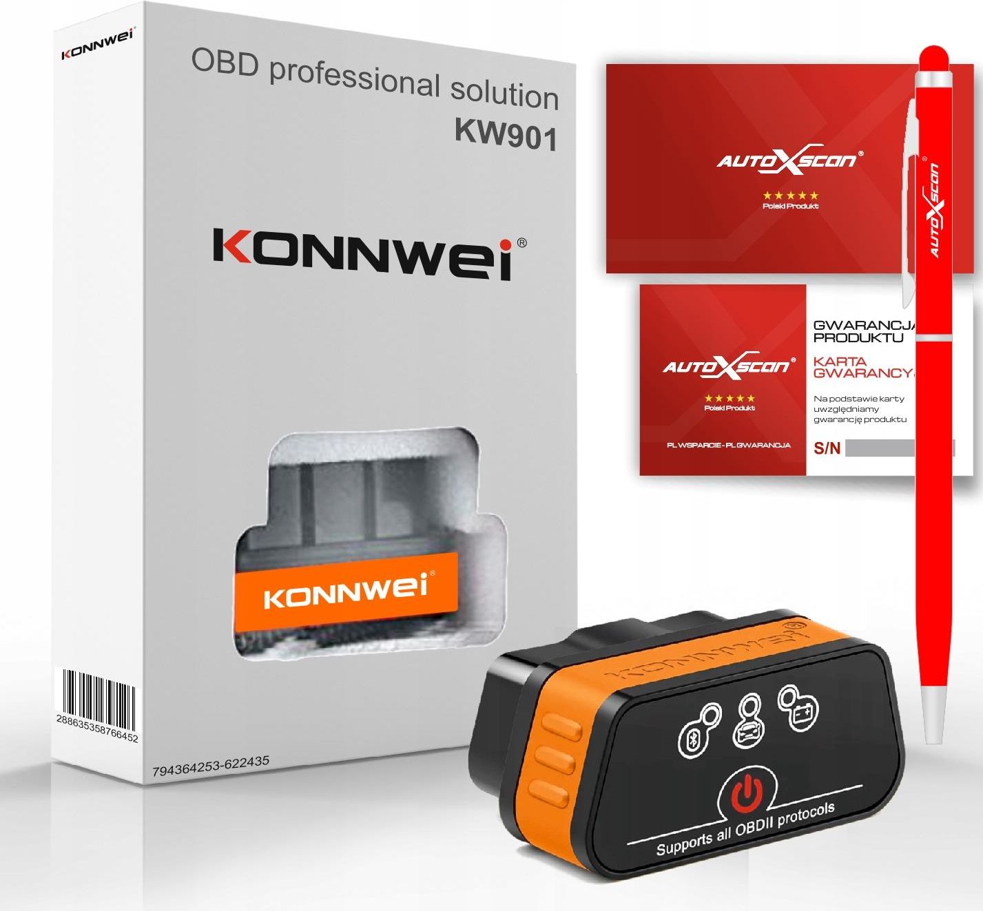 Konnwei Interfejs Diagnostyczny Kw901 Elm327 Check Engine - Opinie i ...