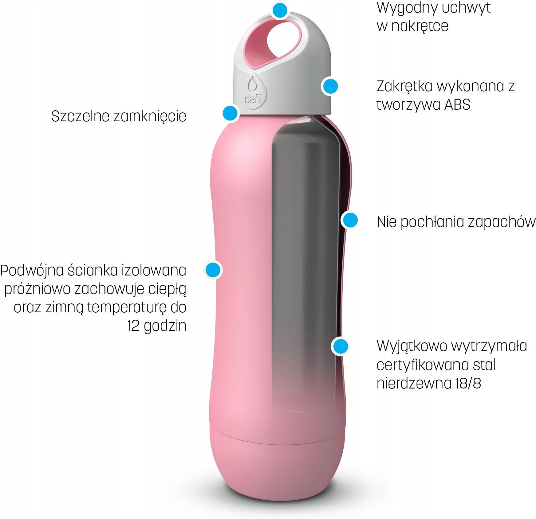 Dafi Butelka Termiczna Shape Plus Termos Różowa ...