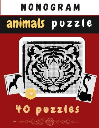 Nonogram Animals Puzzle 40 Puzzles: cute nonogram is suitable for both ...