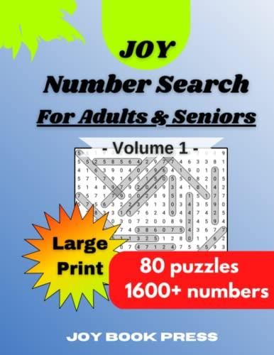 Joy Number Search for Adults & Seniors: Large Print Easy-To-Read 80 ...