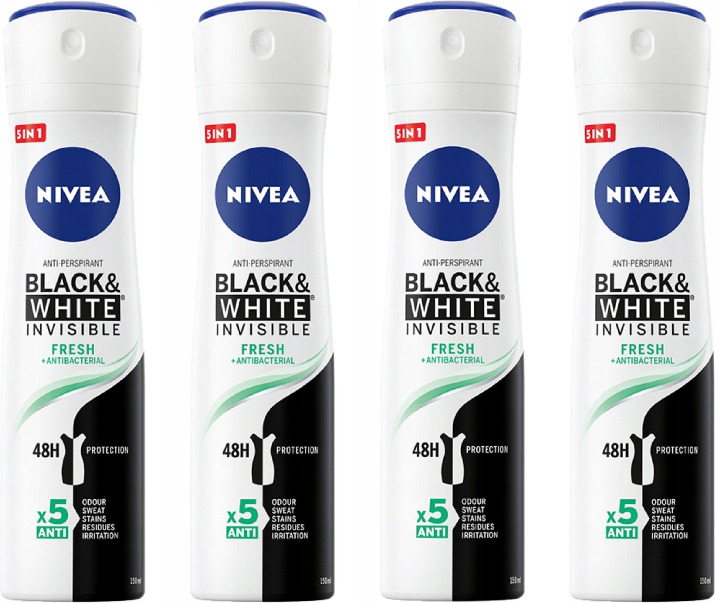 Nivea Antyperspirant B&w Fresh spray 4x150ml - Opinie i ceny na Ceneo.pl