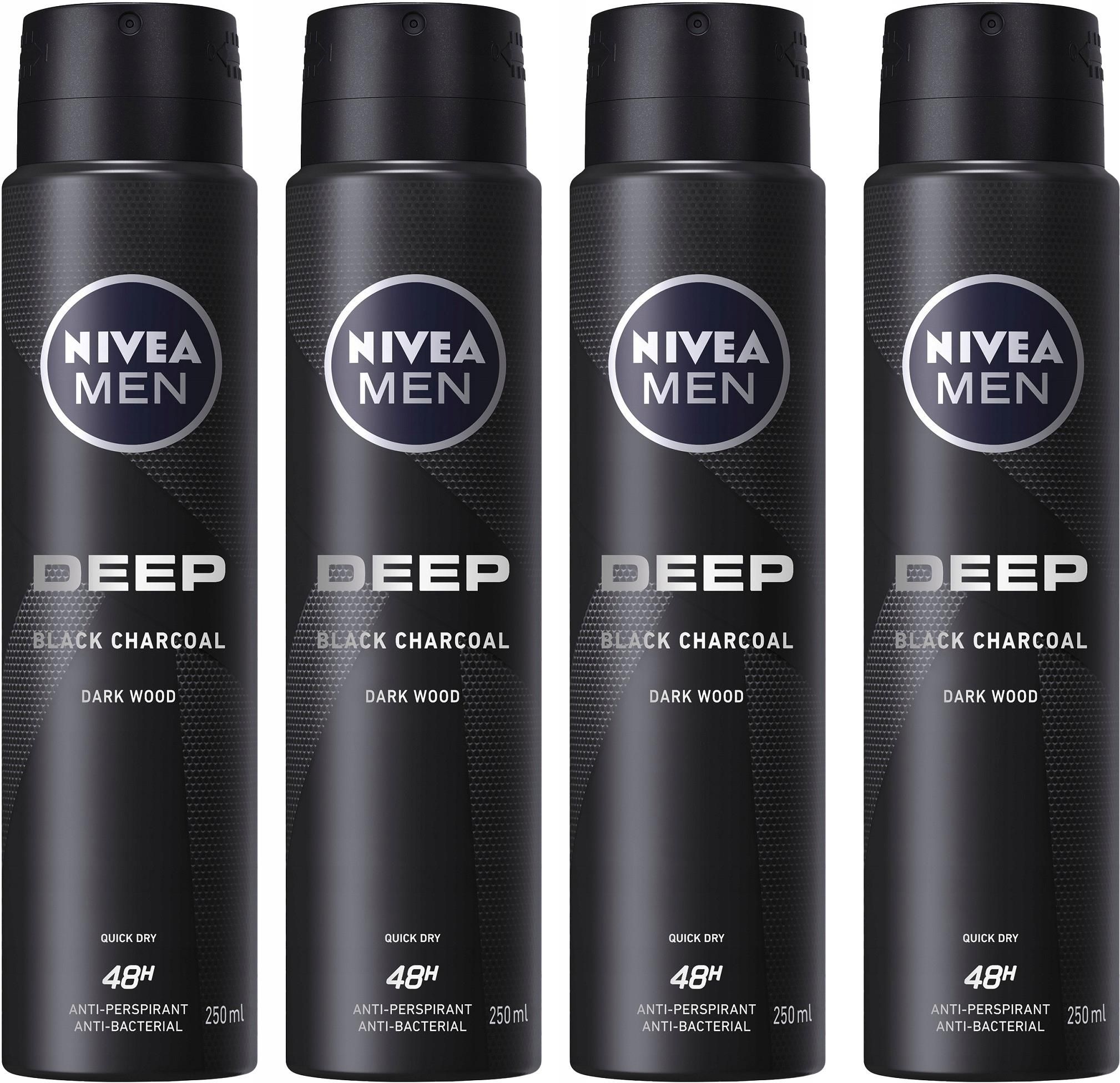Nivea Men Antyperspirant męski Deep spray 4x250ml - Opinie i ceny na ...