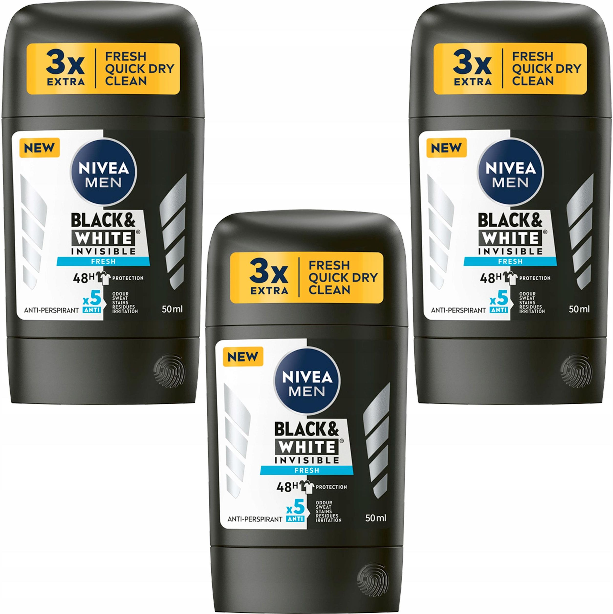 Nivea Men Antyperspirant w sztyfcie Fresh 3x50 ml - Opinie i ceny na ...