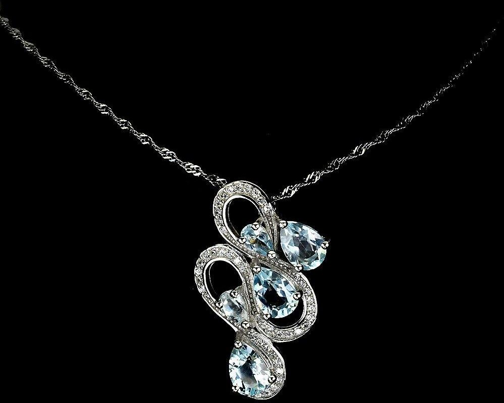 Srebro naszyjnik naturalne topazy sky cyrkonie 925 - Ceny i opinie - Ceneo.pl