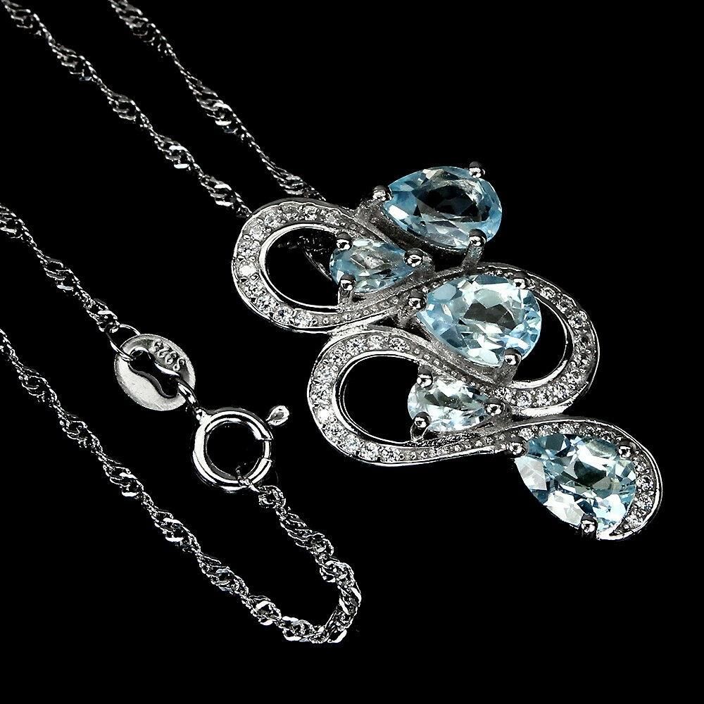 Srebro naszyjnik naturalne topazy sky cyrkonie 925 - Ceny i opinie - Ceneo.pl