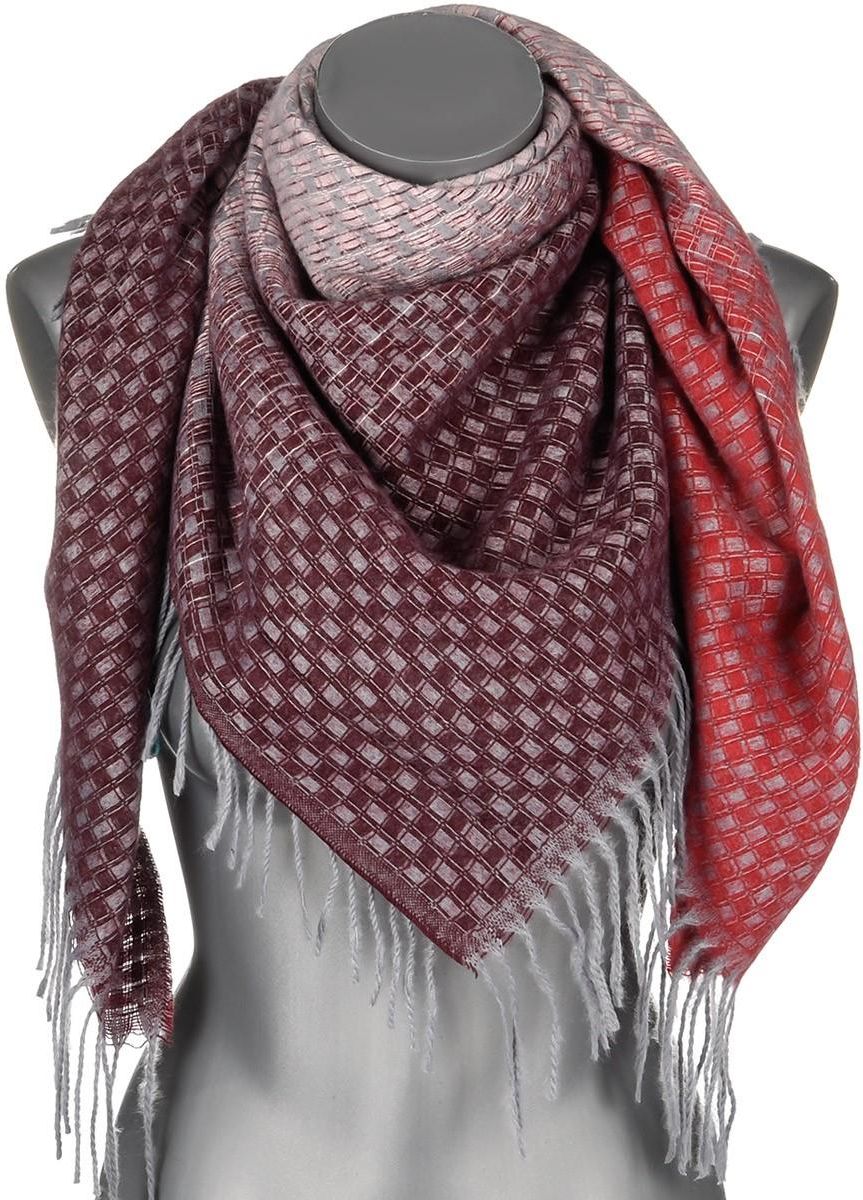 Bordowy Duży Szalik Damski bawełniany ciepły chusta na szyję REC-82 ...