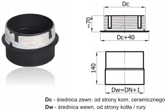 System kominkowy Term-System Redukcja Spalinowa Do Komina Ceramicz Fi 150 180 Dar_Wkc150180Cz2 ...