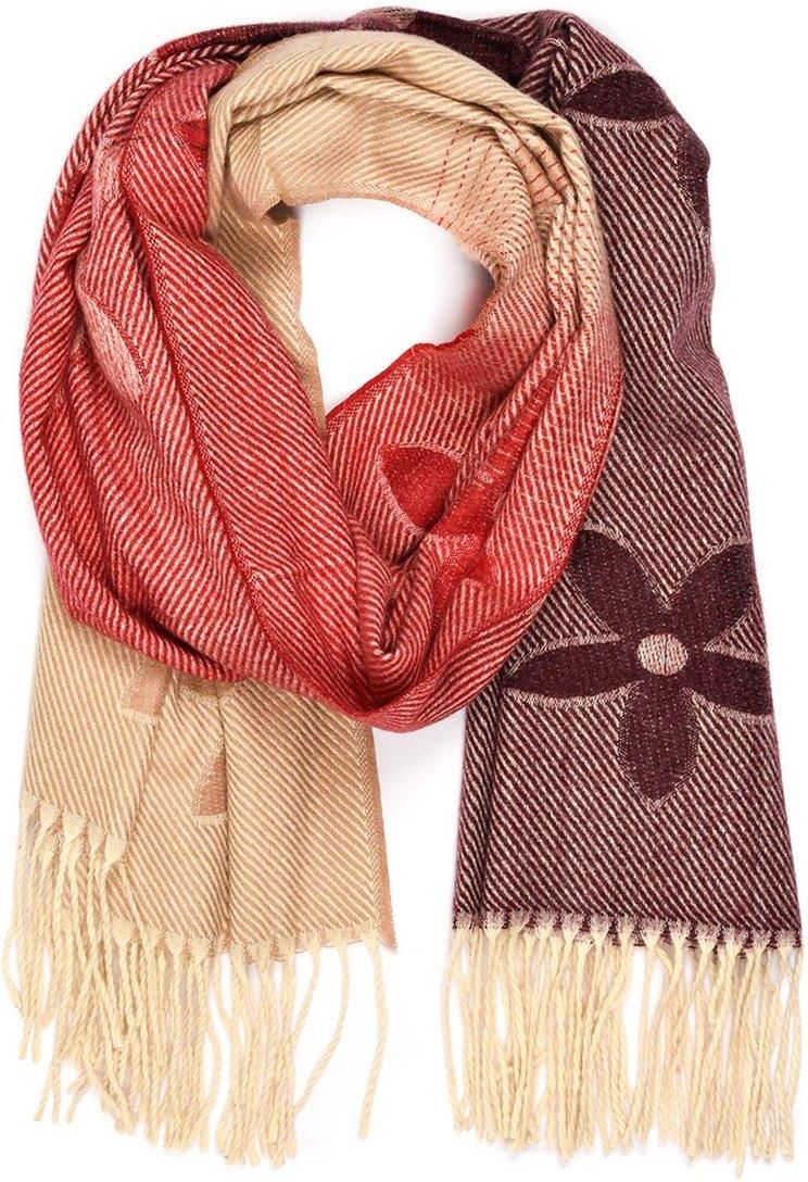 Bordowy Duży Szalik Damski bawełniany ciepły szal jesień RE-63 - Ceny i ...