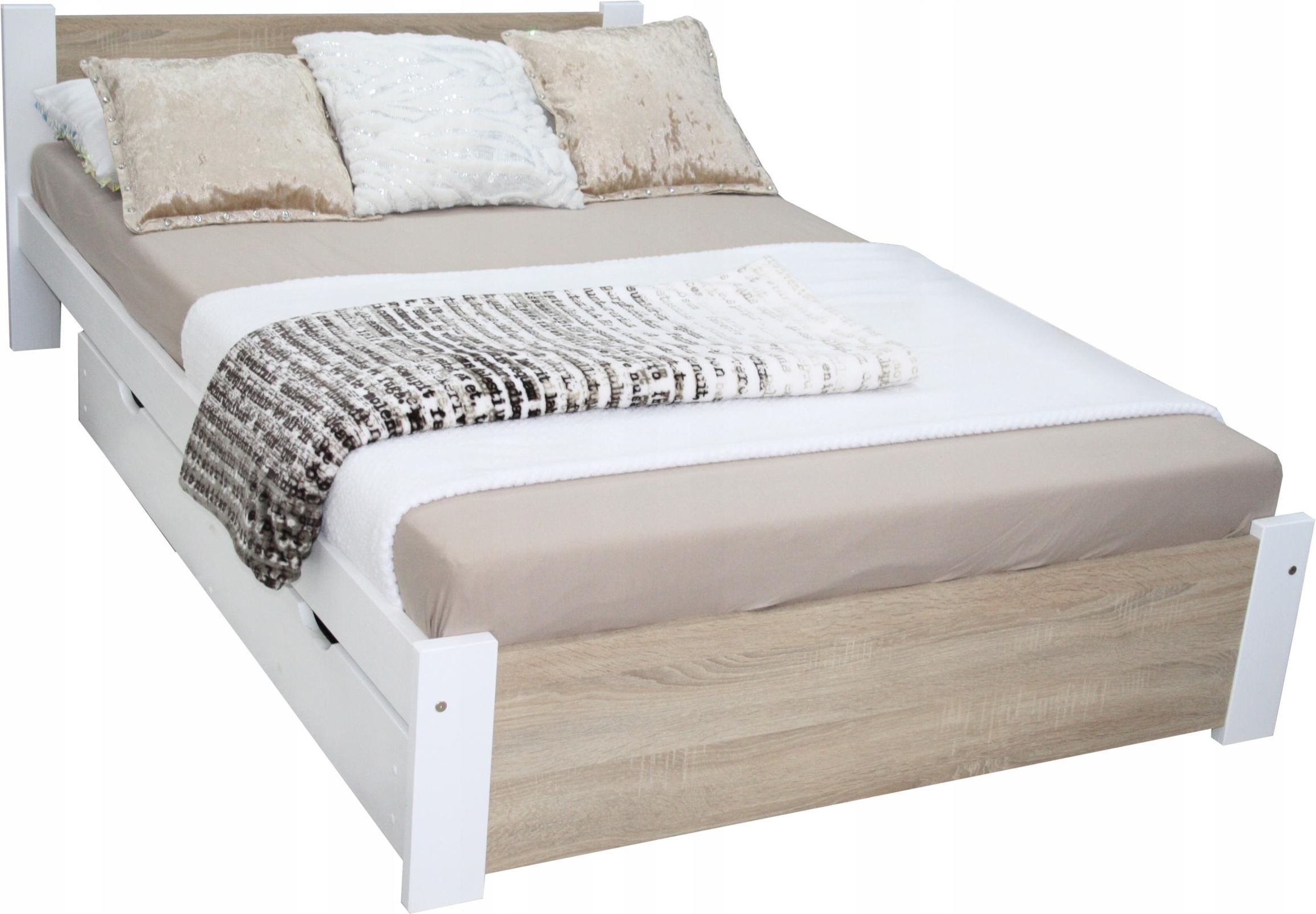 Maxi-Drew Łóżko 3D Sonoma 160X200 Stelaż Materac+Szuflada - Opinie i ...