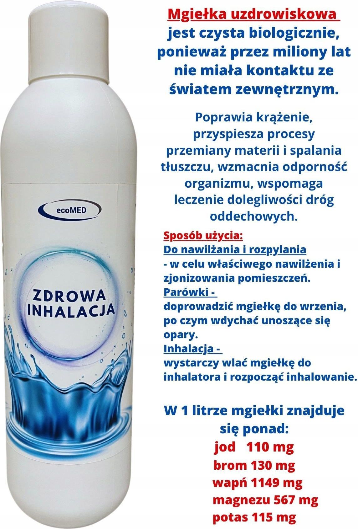 Preparat medycyny naturalnej Ecomed Sól do inhalacji Zdrowa inhalacja ...
