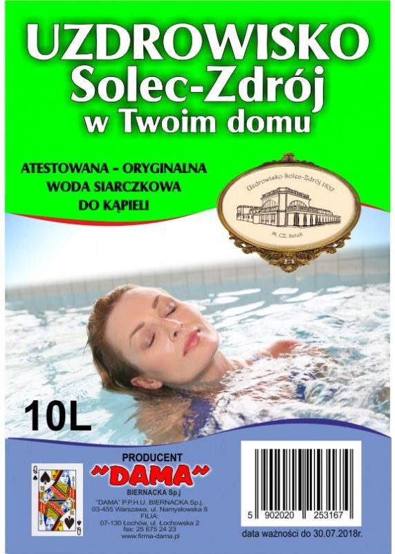Preparat medycyny naturalnej Woda Siarczkowa Solec-zdrój Do Kąpieli 10L ...