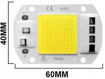 Epistar Dioda 50W Moduł Cob Led 5000Lm 230V Biały 3500K Cob50W230V3500 ...
