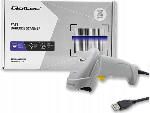 Czytnik kodów kreskowych Qoltec Skaner Laserowy Czytnik Kodów ...