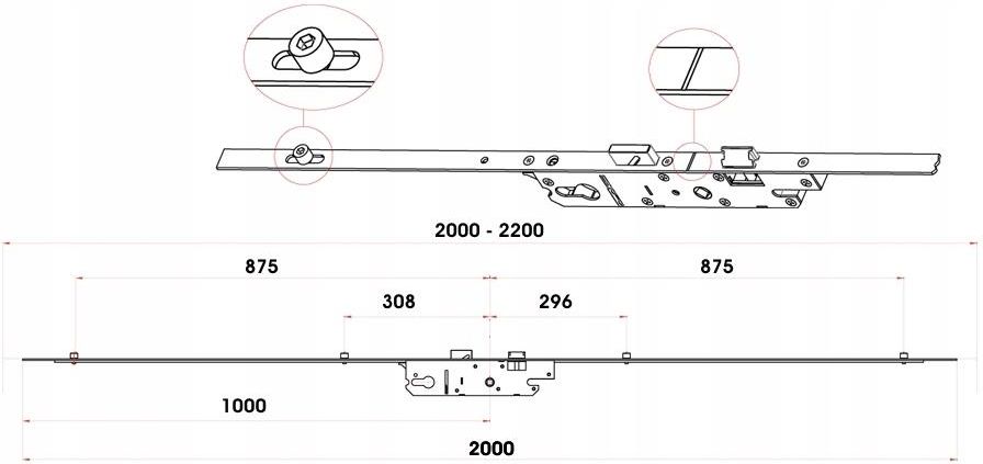 Listwa Zamkowa 5-Punktowa Pcv 92-D28-16 D2892R162000 - Opinie i ceny na Ceneo.pl