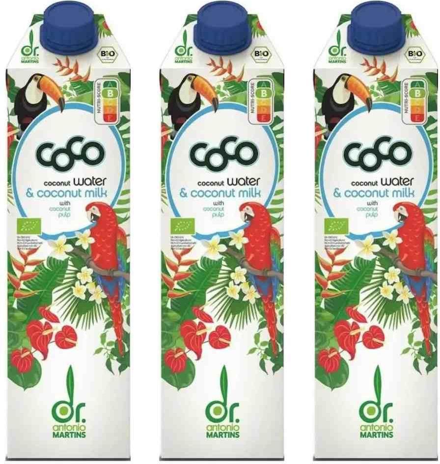 Green Beverages Coconut Milk Napój Kokosowy Do Picia Bio 3x1L Coco ...