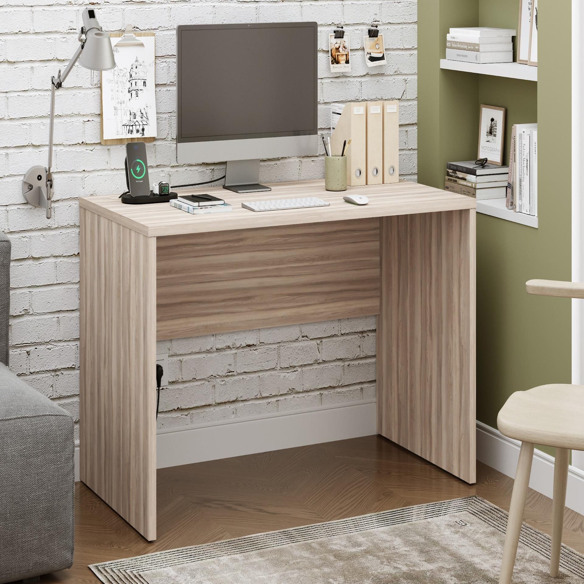 Drewniany stół biurowy, stolik pod komputer, stół do pracy, stół do ...