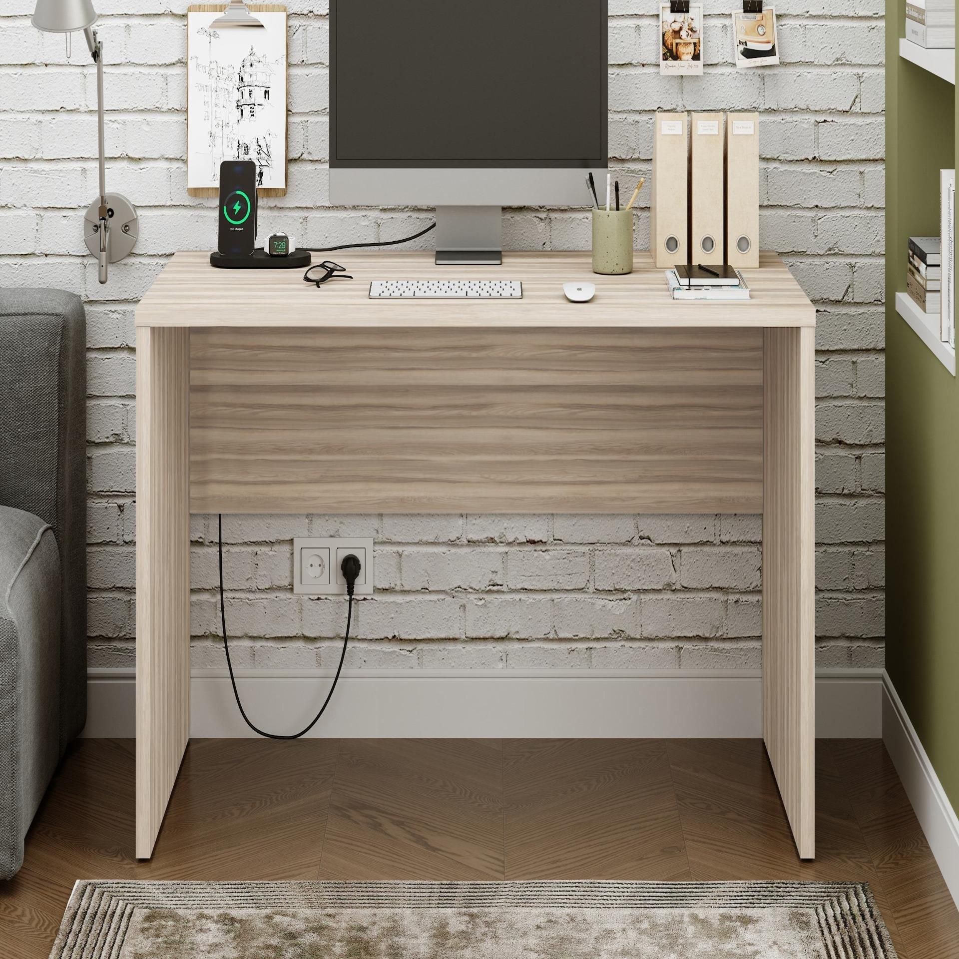 Drewniany stół biurowy, stolik pod komputer, stół do pracy, stół do ...