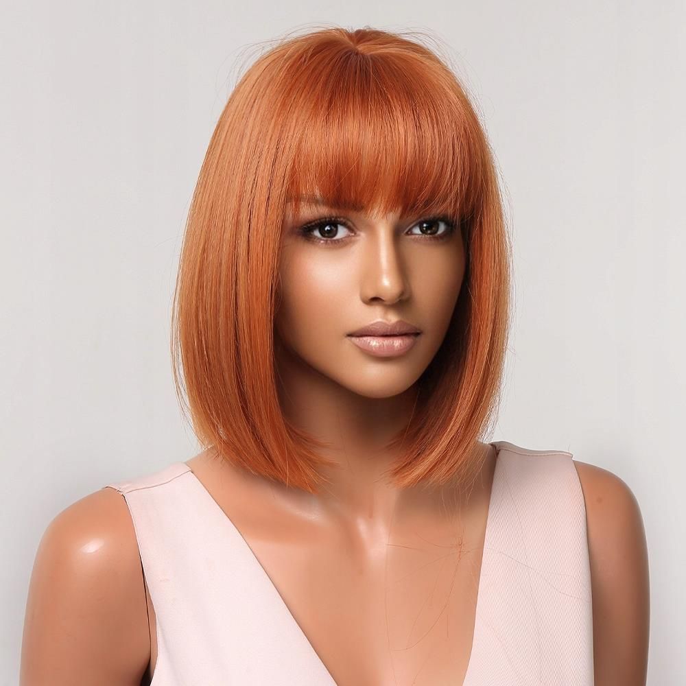 Peruka_Exclusive Peruka Ruda Krótki Bob Peruki Damskie + Czepek - Ceny ...