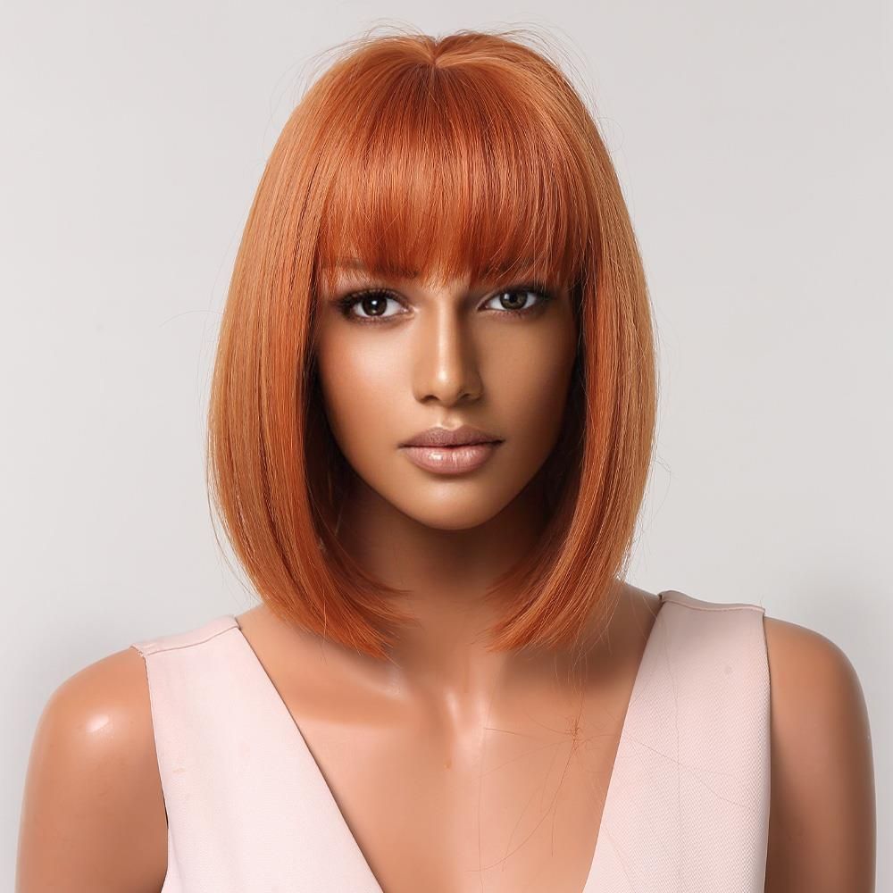Perukowelove Peruka Ruda Krótki Bob Peruki Damskie + Czepek - Ceny i ...