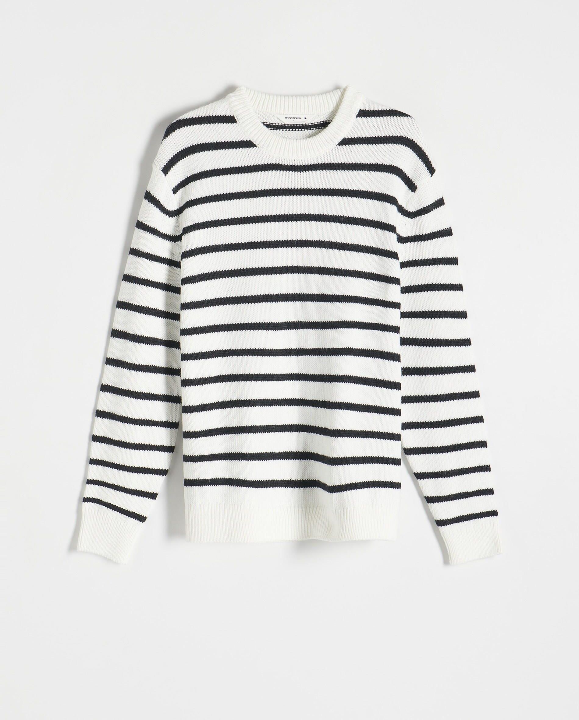 Reserved - Sweter w paski - Biały - Ceny i opinie - Ceneo.pl