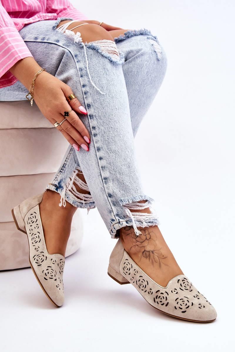 Ażurowe Mokasyny Sergio Leone BL627 Beżowe - Ceny i opinie - Ceneo.pl