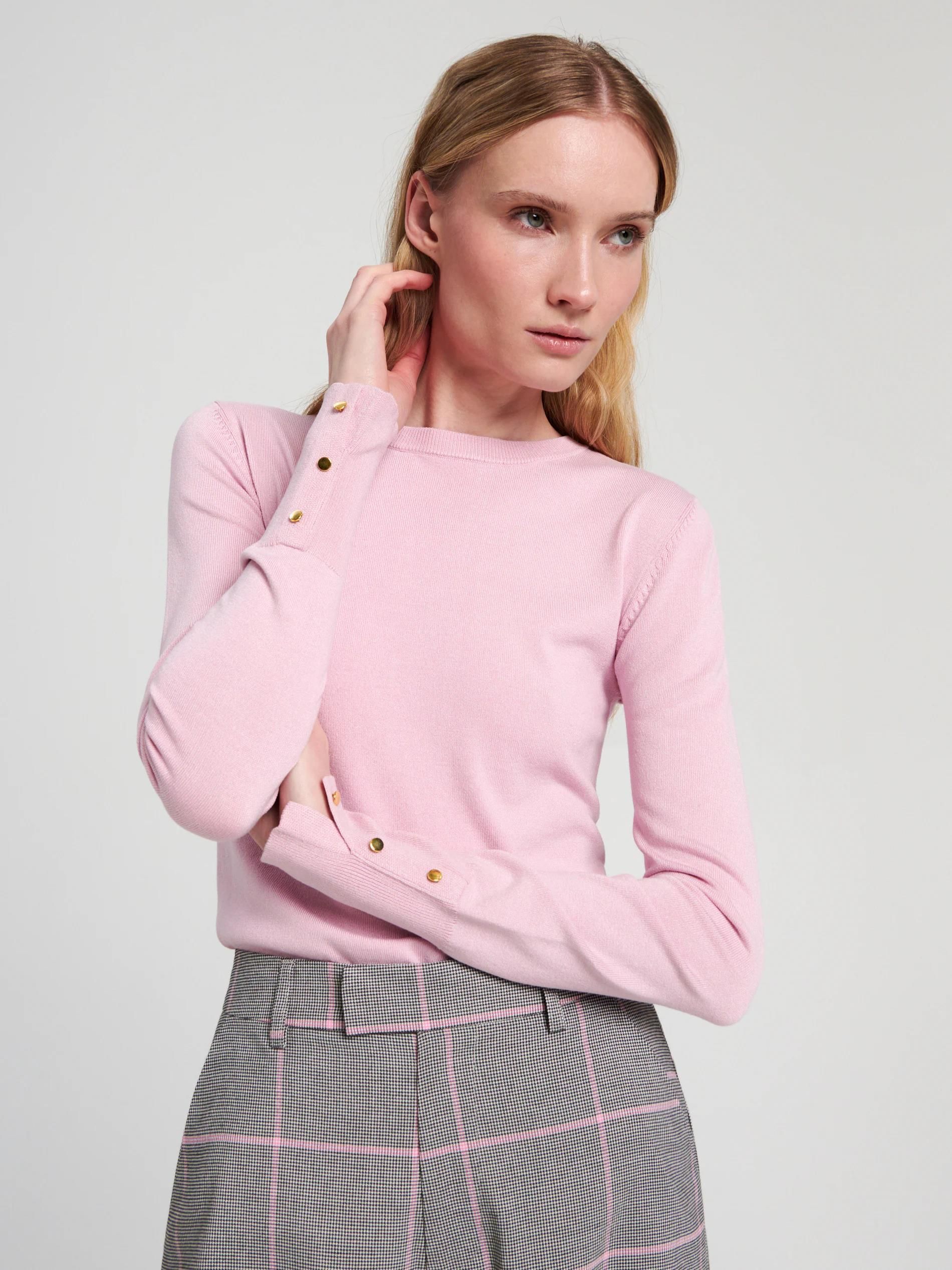 Sinsay - Sweter z ozdobnymi guzikami - Różowy - Ceny i opinie - Ceneo.pl