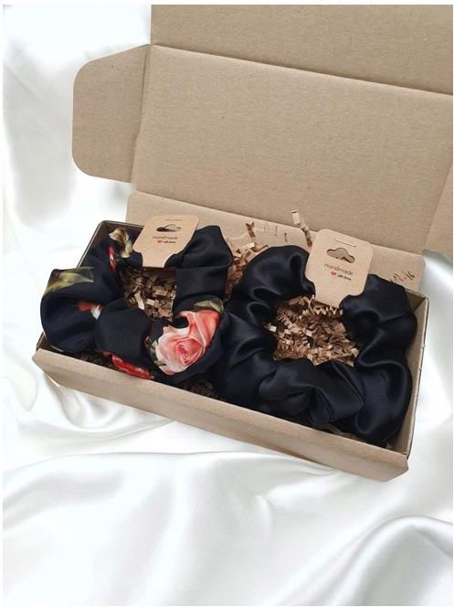 Handmade Zestaw Prezentowy Scrunchie Jedwab 100% 2Pack Box - Opinie i ...