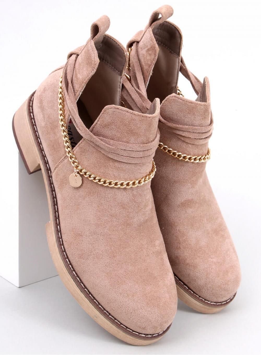 Botki z wycięciem wiosenne SIENNA KHAKI - Inello - Ceny i opinie - Ceneo.pl