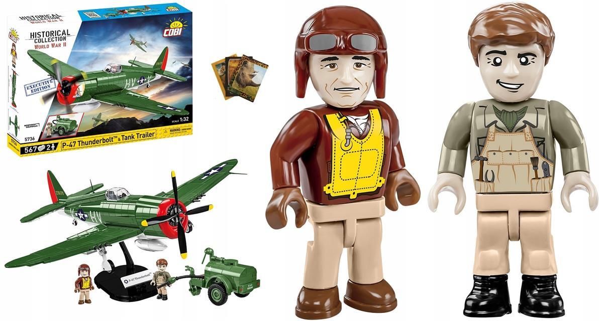 Cobi Klocki 5736 Samolot P-47 Thunderbolt & Tank Trailer Executive ...