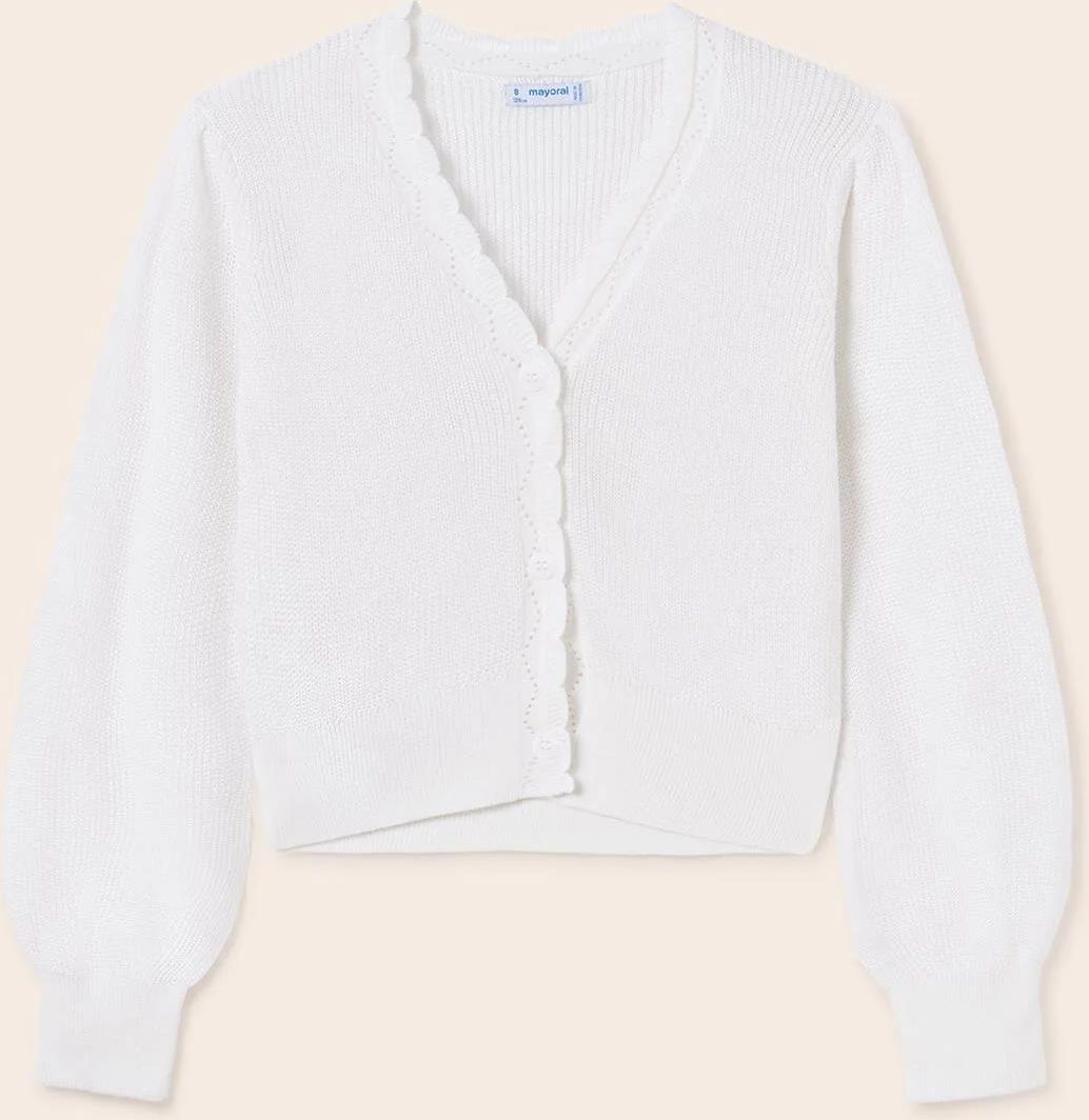 Mayoral 6331-87 Sweter rozpinany dziewczynka kolor biały - 158 - Ceny i ...