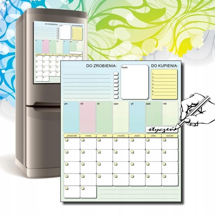 Graphicar Planer Organizer Kalendarz Na Lodówkę Mocny Magnes - Ceny i ...