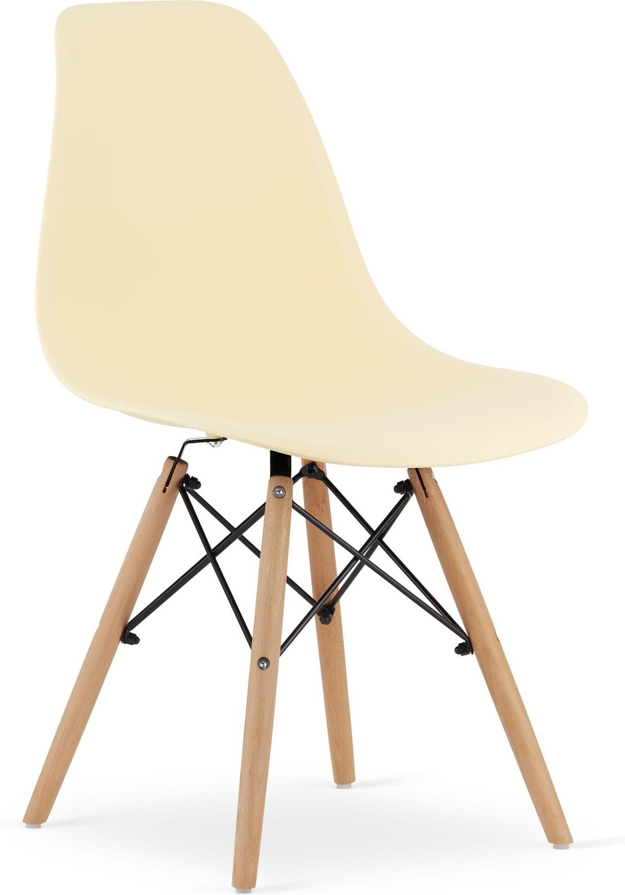 Outlet dla domu Produkt z Outletu: Krzesło Osaka Kremowe Nogi Naturalne ...