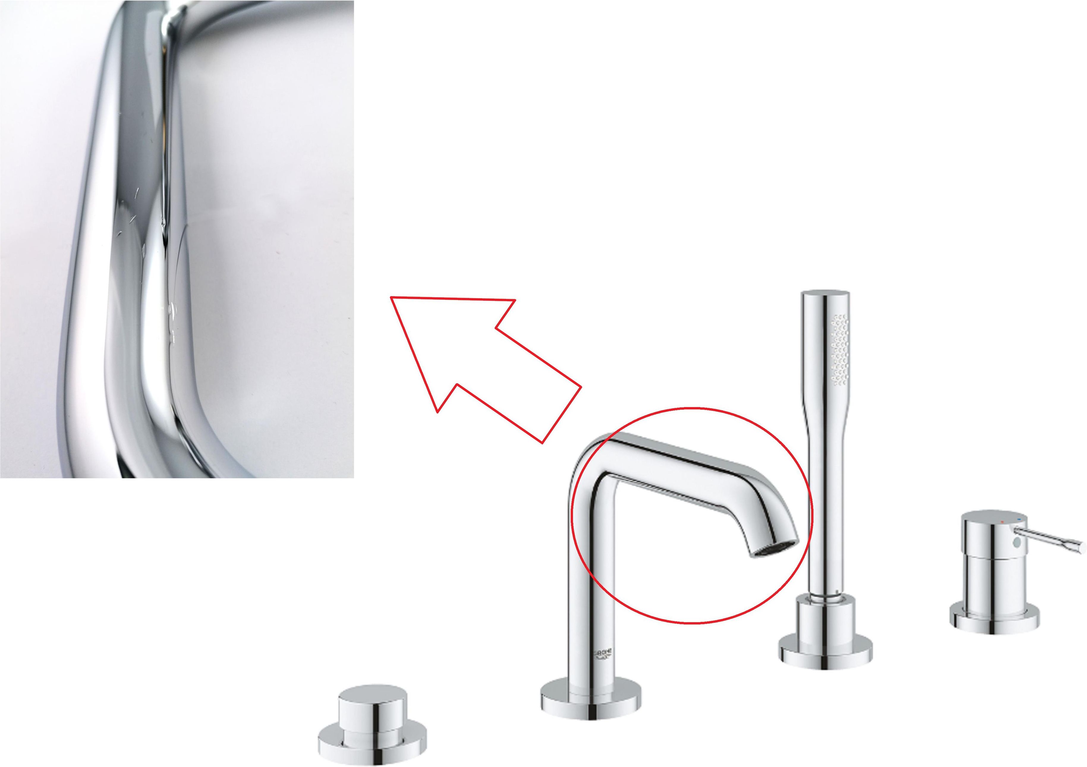Outlet dla domu Produkt z Outletu: Grohe Essence New Dwuuchwytowa Bateria Wannowo-Prysznicowa 4 ...