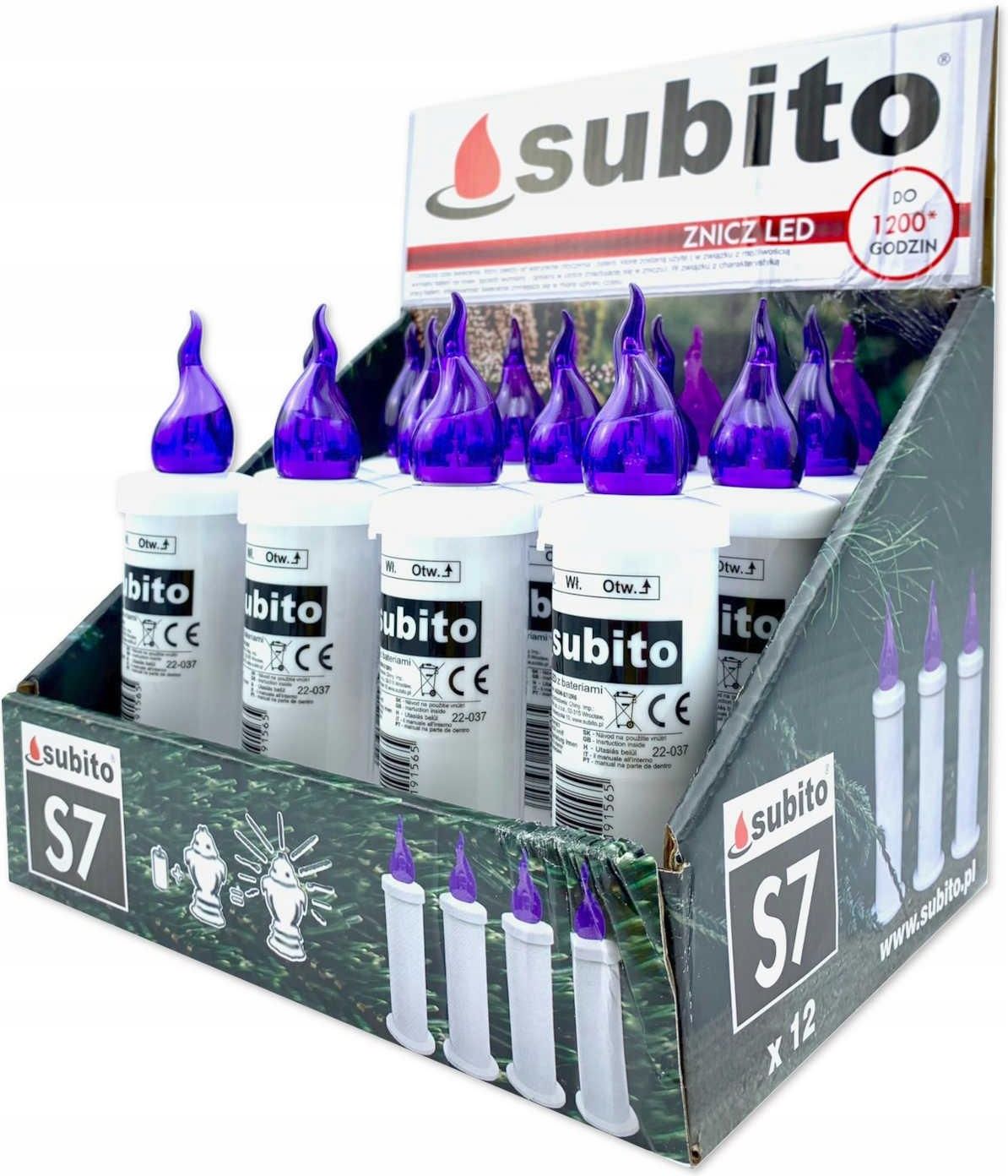 Wkłady Do Zniczy Led Subito S7 12szt. Fioletowy - Ceny i opinie - Ceneo.pl